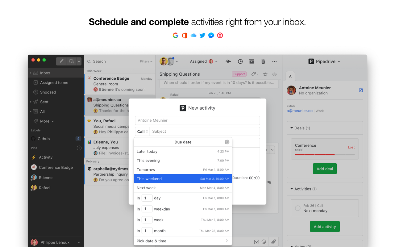 Missive App | Missive Integration - Pipedrive Marketplace