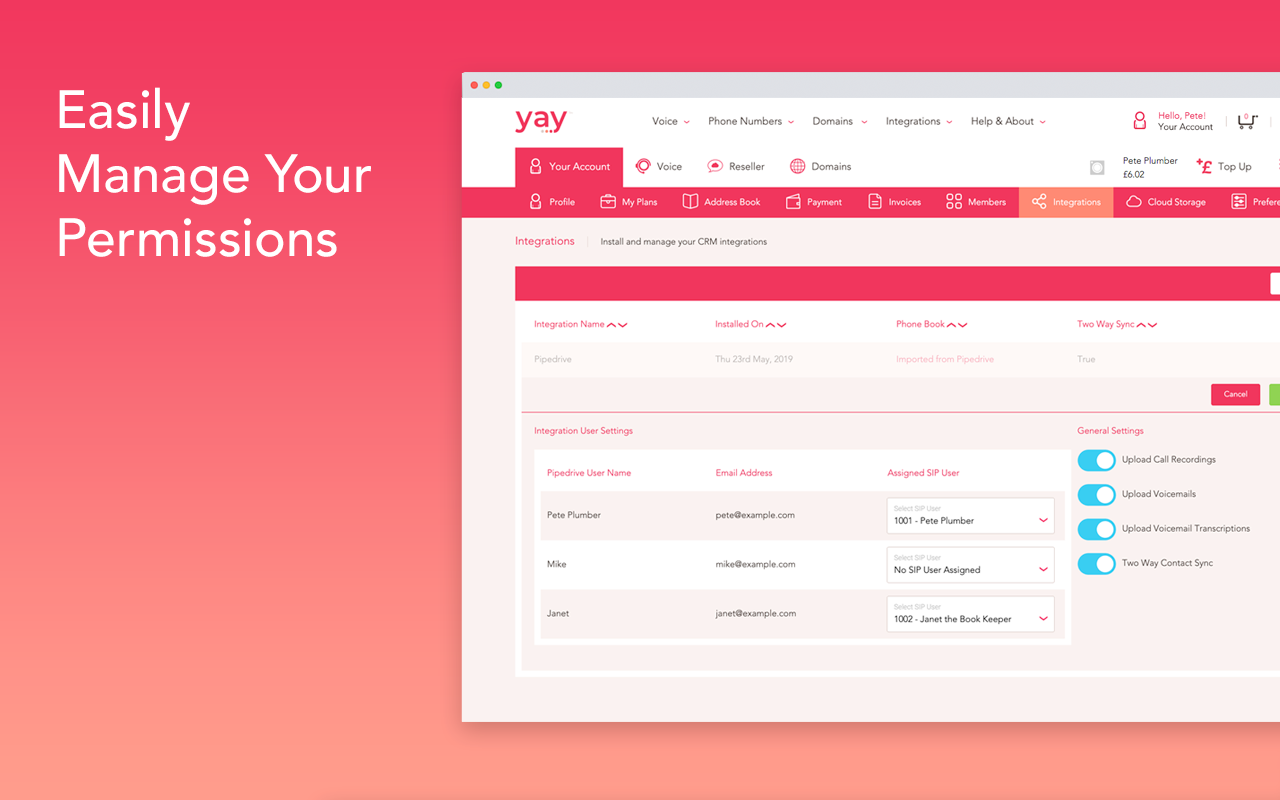 Yay.com App | Yay.com Integration - Pipedrive Marketplace