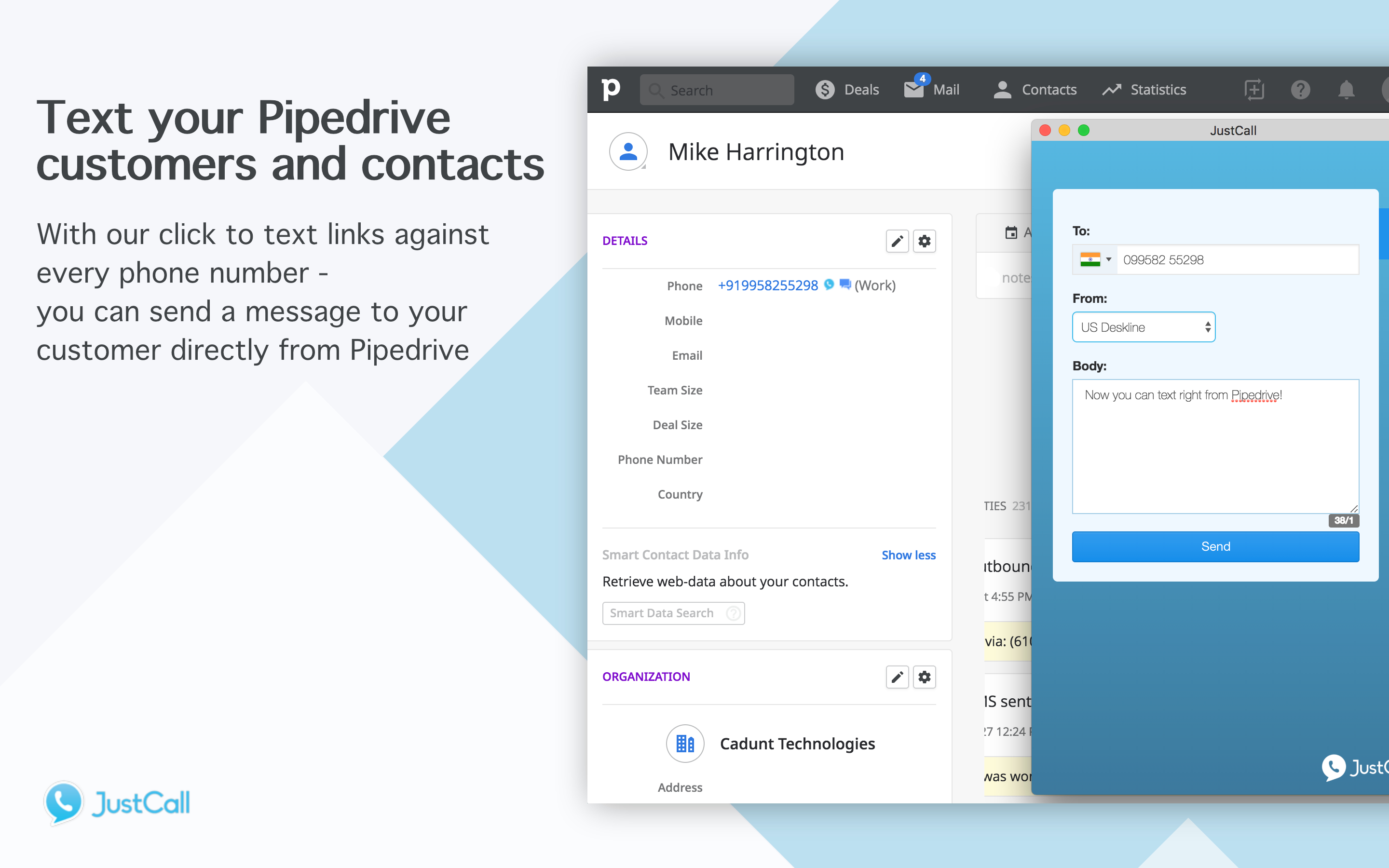 JustCall App | JustCall Integration - Pipedrive Marketplace